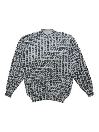 VETEMENTS Gothic Monogram Grey Pullover - Grau