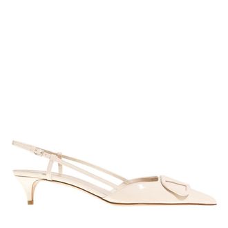 Valentino Garavani Hohe Schuhe - VLogo Slingback - Gr. 39 (EU) - in Weiß - für Damen