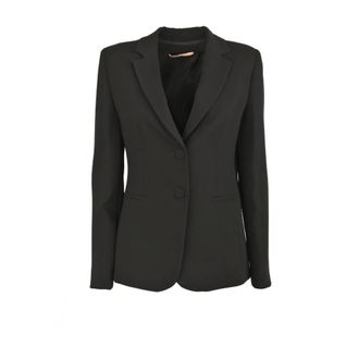 Pennyblack Femme, Vestes, Noir, Taille: 42 FR Veste Formelle en Cr&ecirc;pe avec Revers &Eacute;troits