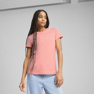 Puma ESS ELEVATED Geripptes T-Shirt Damen, Kleidung, Rosa, XL