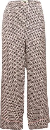 Fendi pantalon en soie à imprimé géométrique - Rose