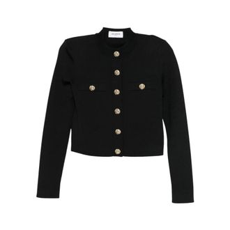 Balmain Cardigan &agrave; boutons grav&eacute;s - Femme - Pulls - Noir - Taille: 34 FR
