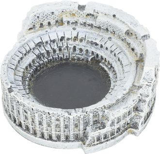 Lurrose Retro Aschenbecher Zement Runder Aschenbecher mit R&ouml;mischem Kolosseum Deko B&uuml;ro und Zuhause