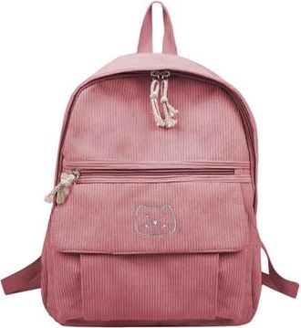 Generic Sac &agrave; dos d&eacute;contract&eacute; en velours c&ocirc;tel&eacute; pour &eacute;tudiant Sac &agrave; bandouli&egrave;re Sac &agrave; dos Sac &agrave; dos Sac &agrave; dos Sac &agrave;, rose, taille unique