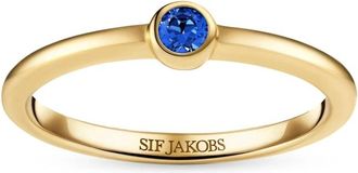 Sif Jakobs Jewellery Femme, Accessoires, Jaune, Taille: 56 MM Bague en argent plaqué or avec zircone bleue