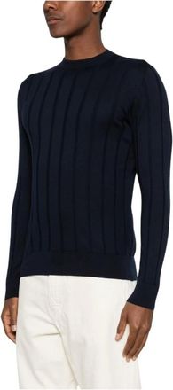Eleventy Homme, Pulls, Bleu, Taille: L Tricot &agrave; col rond