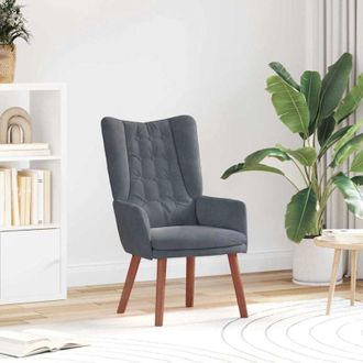 vidaXL Fauteuil relaxant Gris fonc&eacute; 63 x 67 x 94 cm Velours vidaXL