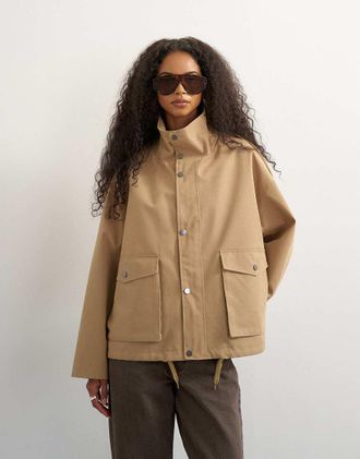 Topshop trench &agrave; ourlet bouffant couleur pierre-Neutre