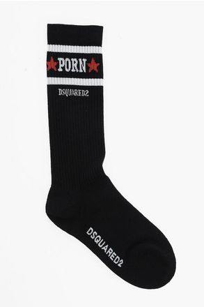 Dsquared2 ROCCO Long Mixed-Cotton Socks with Contrasting Detail size 38