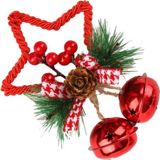 BESPORTBLE Housoutil Weihnachtsglockenanh&auml;nger aus Sicherem Material Roter F&uuml;nfzackiger Stern mit Schleife Dekorativer Festival Anh&auml;nger zum Aufh&auml;ngen f&uuml;r T&uuml;r Fe