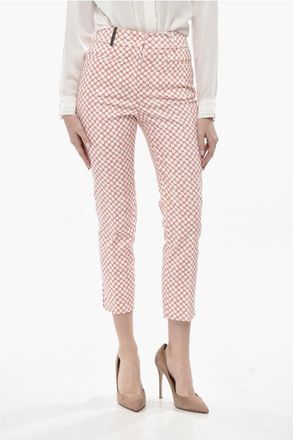 PESERICO Cotton-Blend Chino Pants with Polka-Dot Pattern size 38