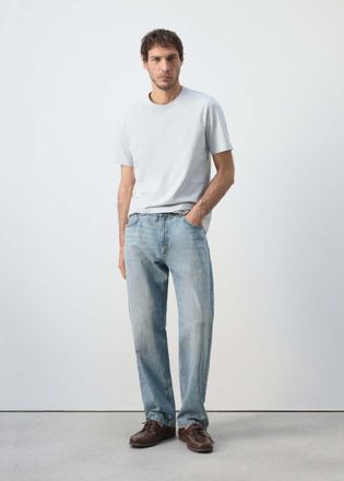Mango T-shirt slim-fit 100 % coton vert d&acute;eau - Homme - XXL - MANGO MAN