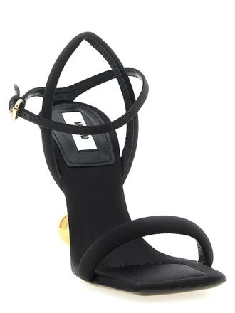 Moschino Sculptural Heel Satin Heel - Black