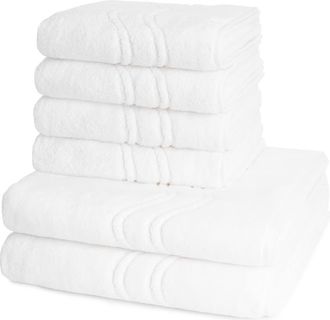 ROSS 6 teiliges Frottier-Set - Cashmere Feeling (4 X Handtuch 2 X Duschtuch im Set) - 520 g/m2 - Baumwolle - Walkfrottee - saugstark - weich und flauschig 