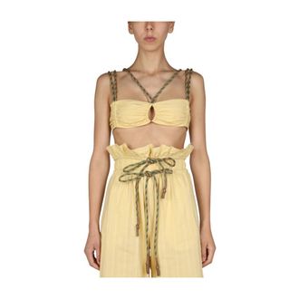 Miista &Auml;rmellose Spitzen - - Tops - Damen - Gelb - M