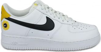 Nike Nike Unisex Air Force 1 07 LV8 2 Leder White Black Dark Sulfur Trainer 46 EU