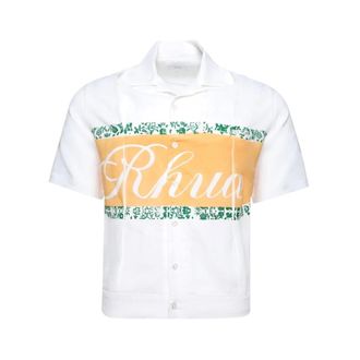 Rhude Homme, Chemises, Blanc, Taille: XS Chemise Cubaine en Lin