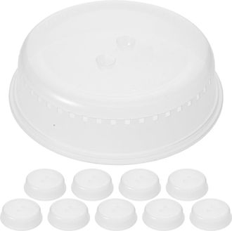 Cabilock 10 Stück Mikrowellen-Abdeckungen für Lebensmittel: Spritzschutzdeckel aus Kunststoff für Teller, Teller, für Mikrowelle, Küchenhelfer, Zubehör