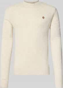 Mc Neal Slim Fit Strickpullover aus reiner Wolle mit Label-Stitching
