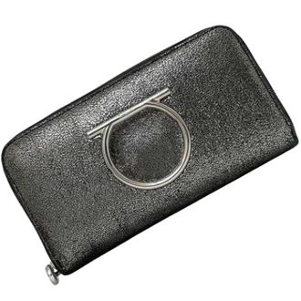 Ferragamo Pre-owned Leder Portemonnaie - - Pre-owned - Damen - Grau - ONE SIZE