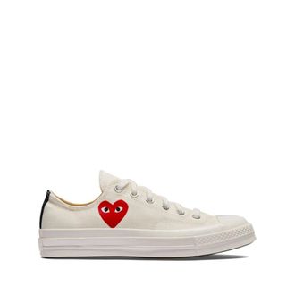 Comme Des Garçons Homme, Chaussures, Blanc, Taille: 42 1/2 EU Single Heart Chuck 70 Baskets