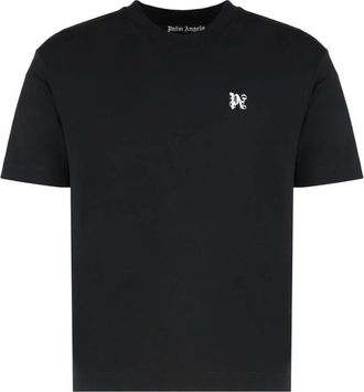 Palm Angels Homme, Tops, Multicolore, Taille: XL Logo Detail Cotton T-Shirt