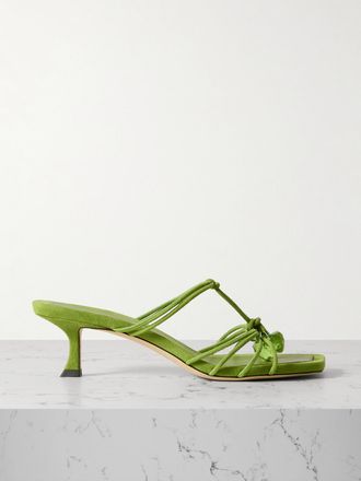 Jimmy Choo London Mules En Daim &Agrave; Cristaux Jemma 50 - Vert