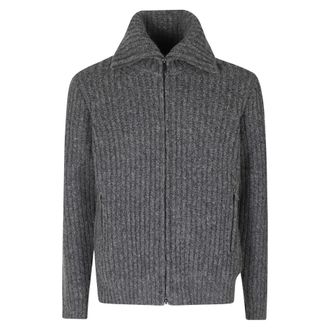 Roberto Collina Gerippte Rei&szlig;verschluss-Strickjacke - - Knitwear - Herren - Grau - M