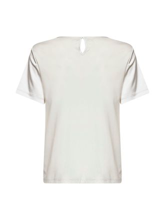 Max Mara Womens Crewneck T-Shirt Wkdgilbert Satin Beige Polyester Sweater