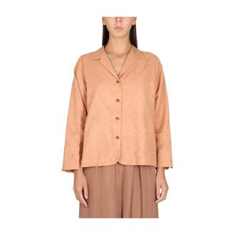 Alysi Femme, Vestes, Brun, Taille: 40 FR Veste boutonn&eacute;e &agrave; revers crant&eacute;s