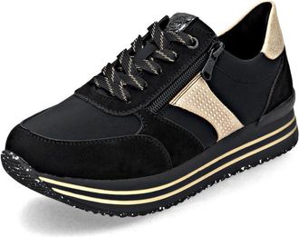 Remonte Damen Low-Top Sneaker D0700, Frauen Halbschuhe,lose Einlage,wasserabweisend,remonteTEX,Freizeit,sportlich,stra&szlig;enschuhe,schwarz Kombi (03),38 EU