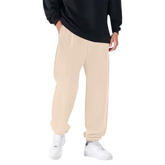 Generic Pantalon de jogging en polaire pour homme - Pantalon de loisirs - Poignets &eacute;lastiques - Pantalon confortable - Doux et chaud - Coupe d&eacute;contract&eacute;e - Sp