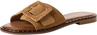 Marco Tozzi Damen Pantoletten aus Leder mit Schnalle, Beige (Desert Comb), 41 EU