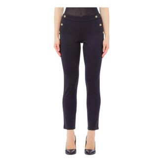 Liu Jo Femme, Pantalons, Noir, Taille: 40 FR Jean Skinny Taille Haute &agrave; Boutons
