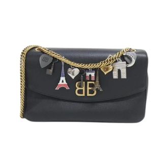 Balenciaga Pre-owned Sac bandouli&egrave;re en cuir BB Round Charms - Femme - Pre-owned - Noir - Taille: ONE Size