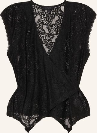 AllSaints Allsaints Spitzentop Vera In Wickeloptik schwarz
