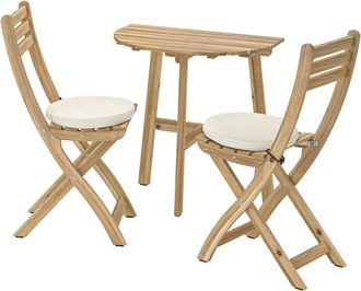 IKEA ASKHOLMEN Wandtisch+2 Klappstühle/außen