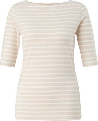 Comma 3/4-Arm-Shirt T-Shirt Streifenshirt im Slim Fit