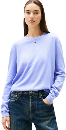 Tommy Jeans Damen Pullover Essential Crew aus Baumwolle, Violett (Vintage Iris), M