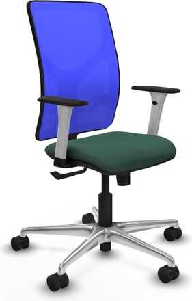 Piqueras y Crespo Stuhl mit R&uuml;ckenlehne aus Netzstoff, mit wei&szlig;en und schwarzen Armlehnen, h&ouml;henverstellbare Lendenwirbelst&uuml;tze, ausgestattet mit 3 Positionen und Schne