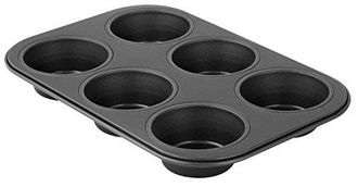 Zenker Muffinform 6er Backblech PURE, für saftige Muffins & Cupcakes, Muffinblech (Farbe: schwarz), Menge: 1 Stück