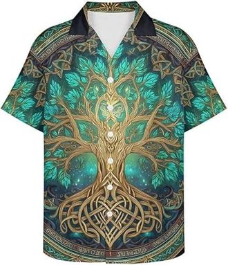 Keephen Nouveaut&eacute; Viking Chemises Hommes/Femmes Viking Animal Impression 3D Chemise Hawaiienne Chemise &agrave; Boutons Cool Plage Vacances Col &agrave; Revers Haut