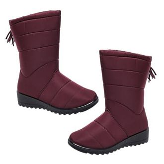 Beaupretty Bottes de Neige Hautes Femme en Tissu Imperm&eacute;able Doublure Polaire Chaude Semelle &Eacute;paisse Antid&eacute;rapante Bottines DHiver D&eacute;contract&eacute;es pour Ext&eacute;rieur C