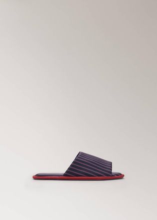 Mango Mules satin&eacute;es imprim&eacute;es bleu marine - Femme - 36 - MANGO