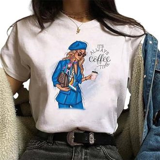 Keephen Chic Mode Filles Impression 3D T-Shirts pour Femmes Casual &Eacute;t&eacute; Manches Courtes Col Ras du Cou Pullover Blouse Tops