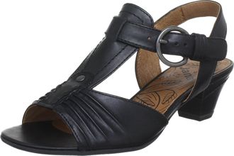 Jana Damen Natural Sandalen, Schwarz (Black 001), 39 EU X-Weit