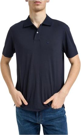 Emporio Armani Homme, Tops, Bleu, Taille: 2XL Small Logo Polo