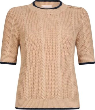 Liu Jo Femme, Pulls, Beige, Taille: 36 FR Haut en maille torsad&eacute;e