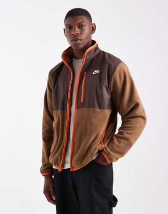Nike Club Fleece - Veste - Marron-Brown
