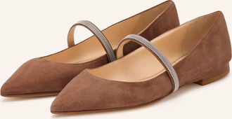 Prosperine Prosperine Mary-Jane-Ballerinas Mit Schmuckperlen braun